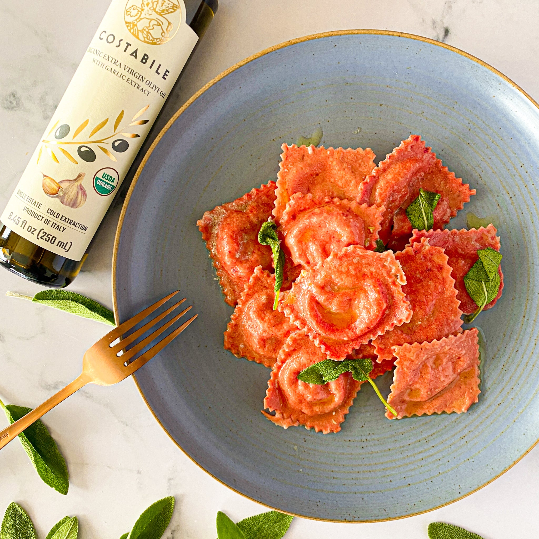 Handmade Beet Ravioli with Sage and Garlic Infused Olive Oil ...